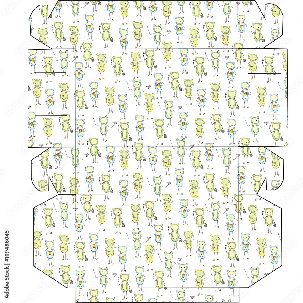 The layout of the box for gift. Box for chocolates, cakes, gift ...