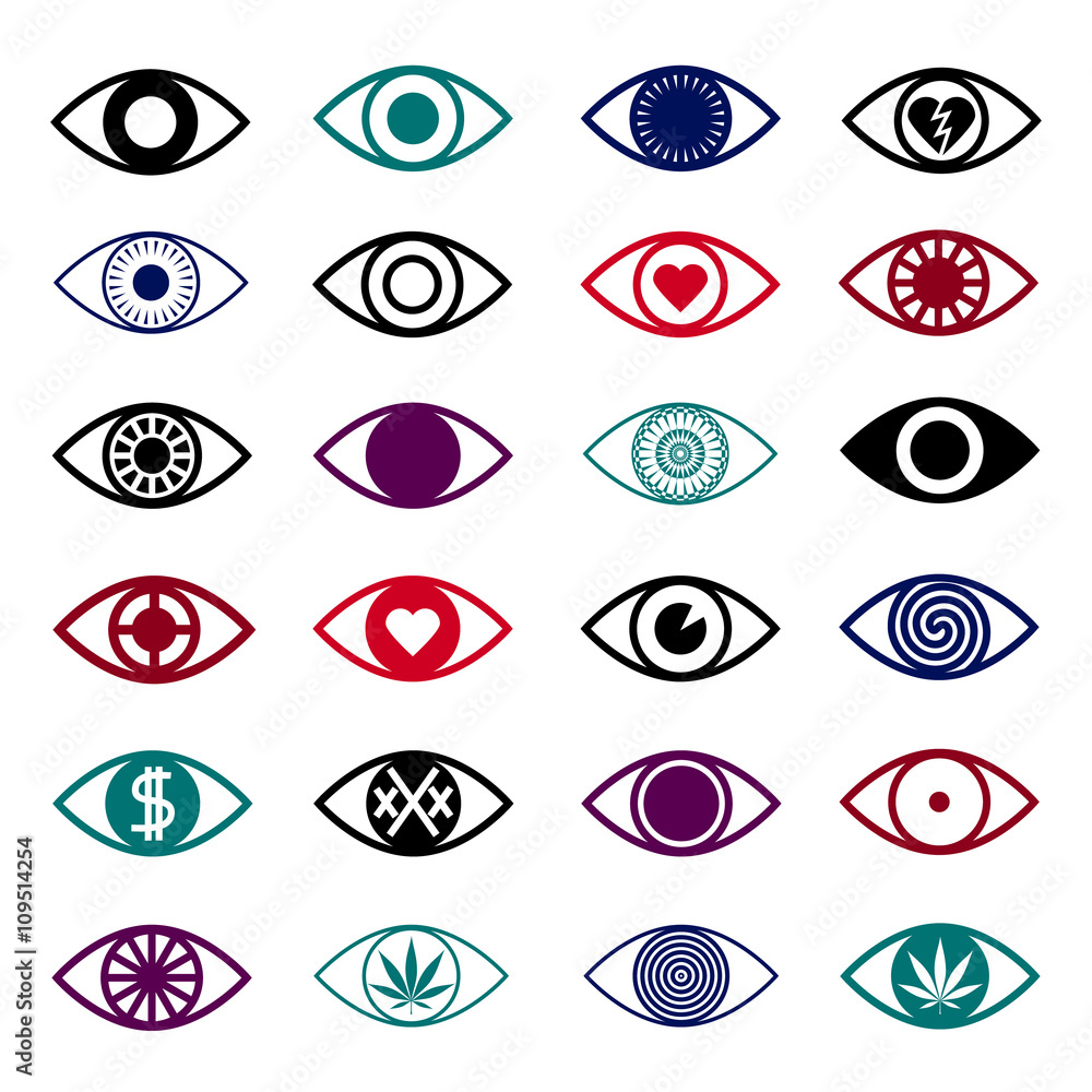 Set of Eye Icons Stock Vector | Adobe Stock