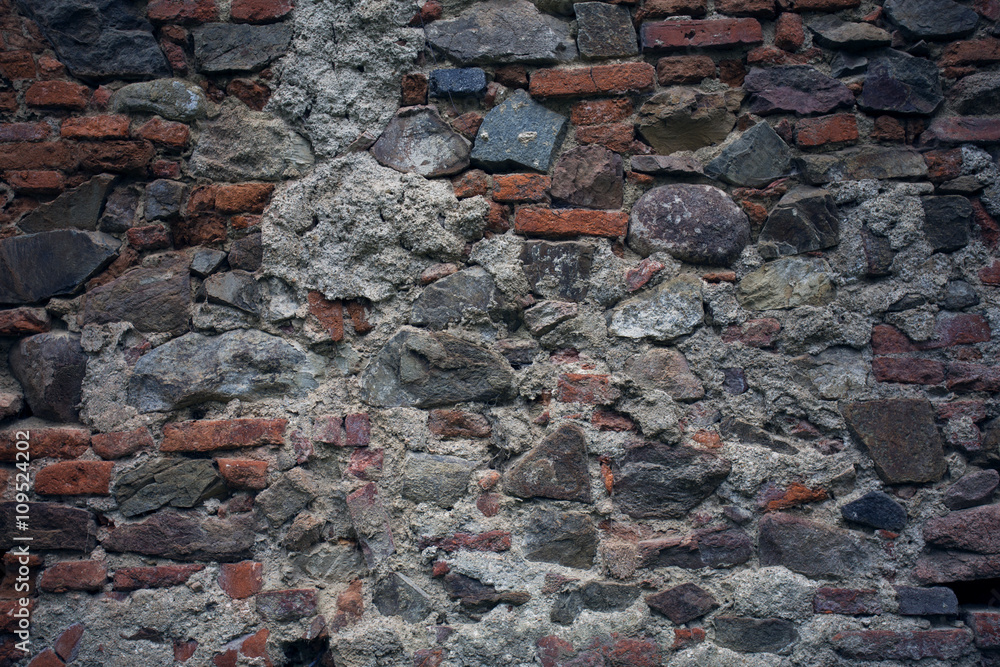 Stone old wall texture. Old rock blocks in old medieval brick. Exterior ...