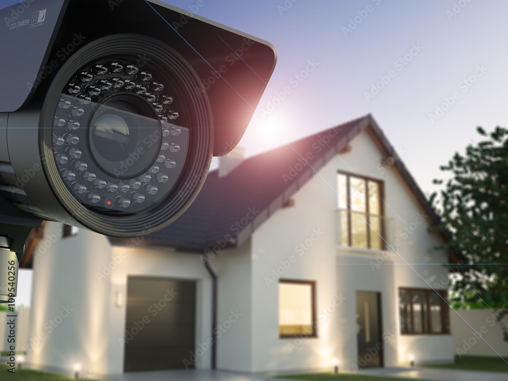 Security camera and house Stock Illustration | Adobe Stock