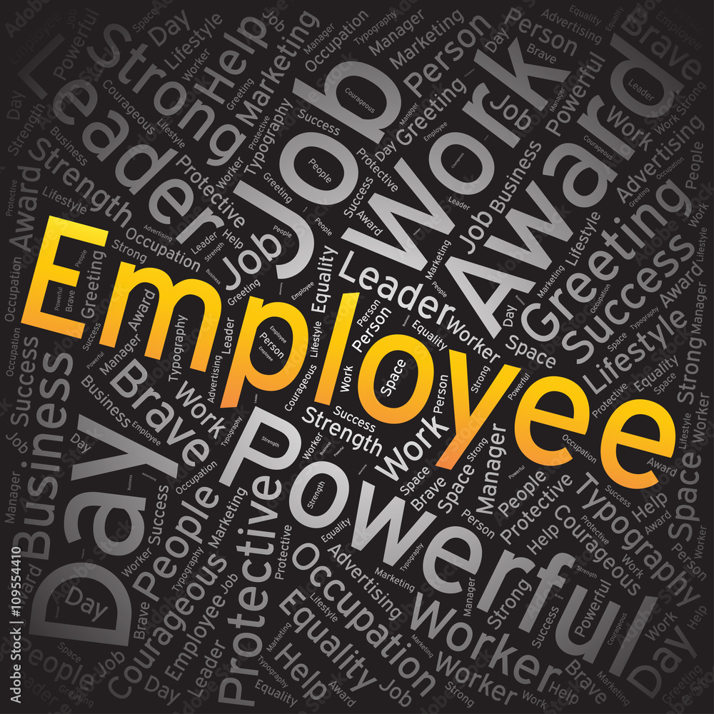 Employee,Word cloud art background Stock Vector | Adobe Stock