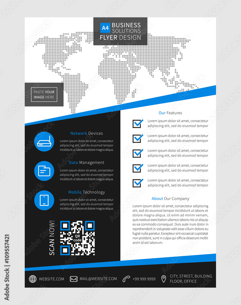 Leaflet layout vector illustration. Corporate flyer template ...