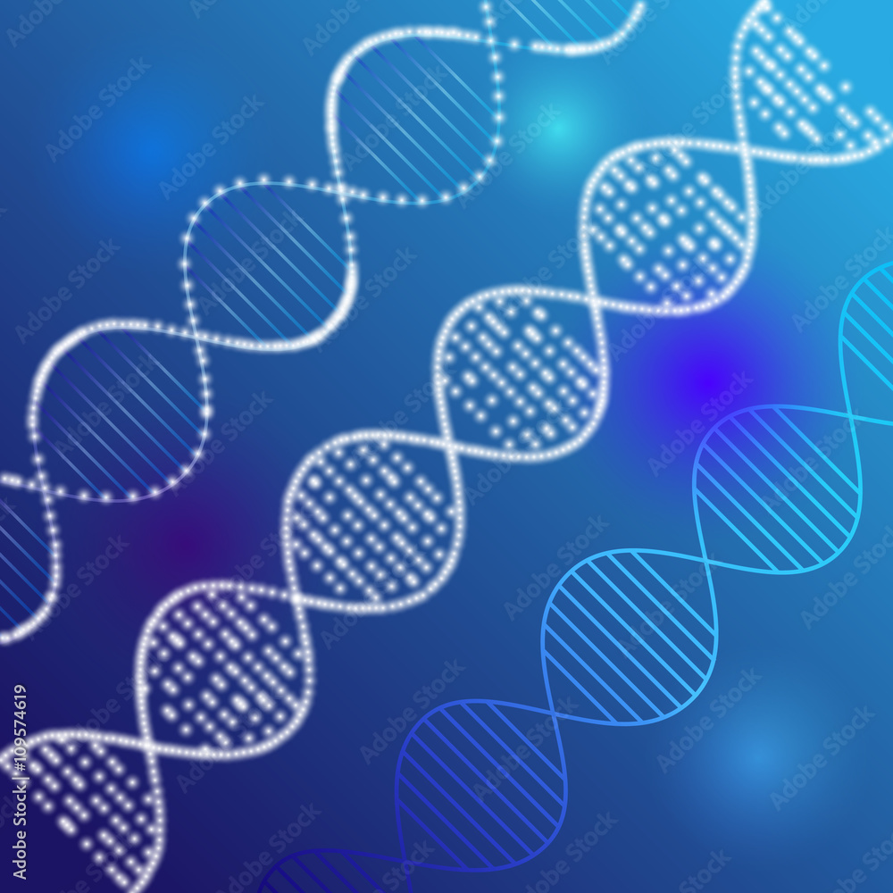 Vector clipart of shining DNA chain. Luminous DNA on the lighting ...