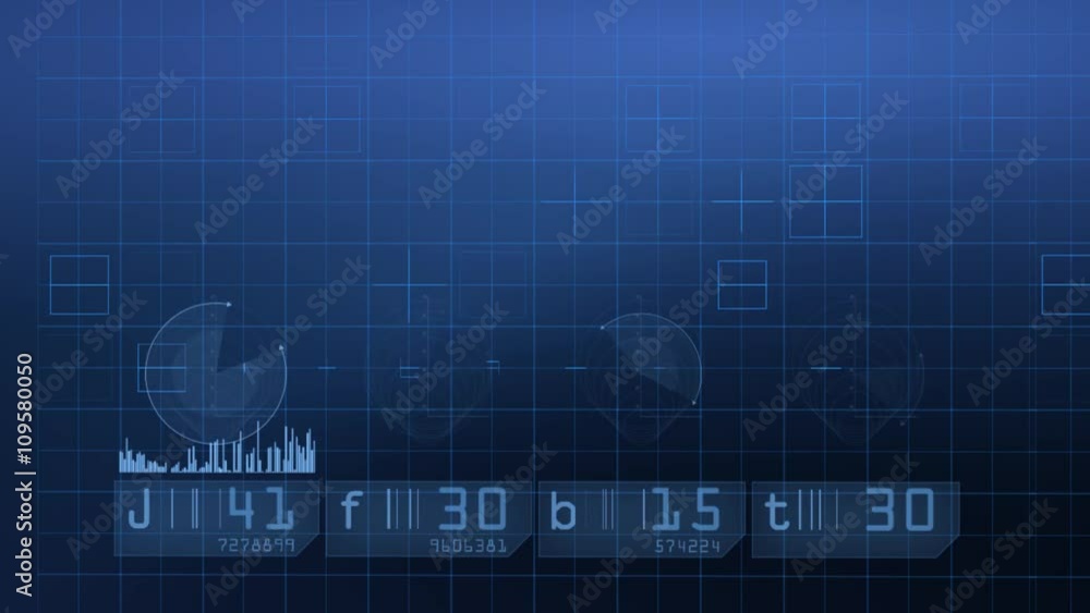 technology animated digital computer matrix network grid Stock ビデオ ...