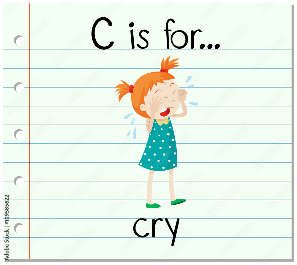 Flashcard alphabet c is for crying Stock Vector | Adobe Stock