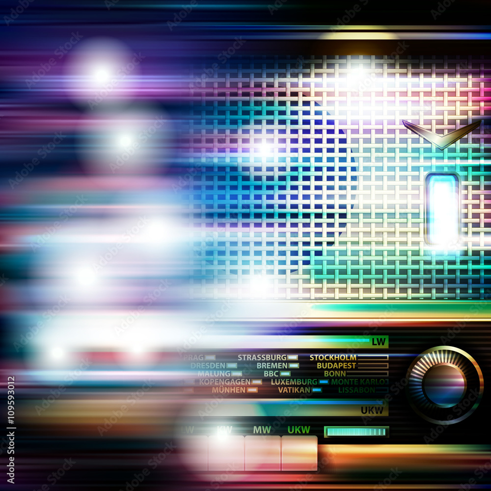 abstract grunge background with retro radio Stock Vector | Adobe Stock
