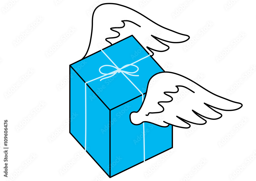 Vecteur Stock colis avec des ailes_dessin vectoriel | Adobe Stock