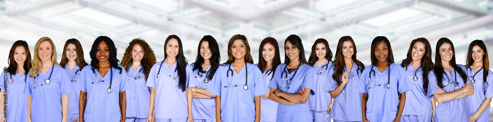 Large Group of Female Nurses Stock Photo | Adobe Stock