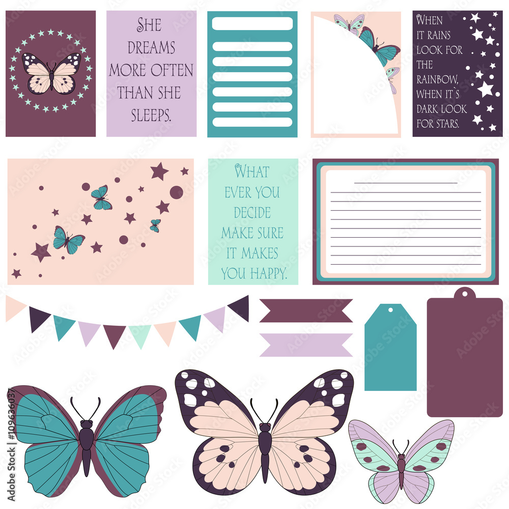 Signs and symbols for organized your planner. Template for scrapbooking ...