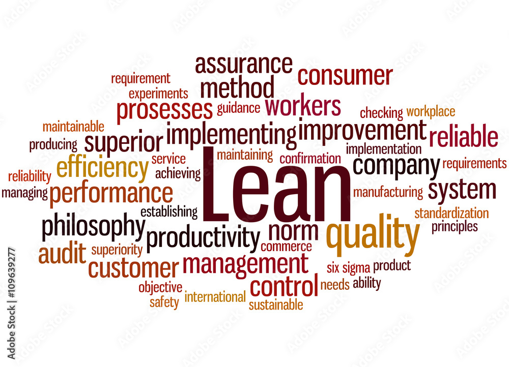 Lean - management approach, word cloud concept 9 Stock Illustration ...