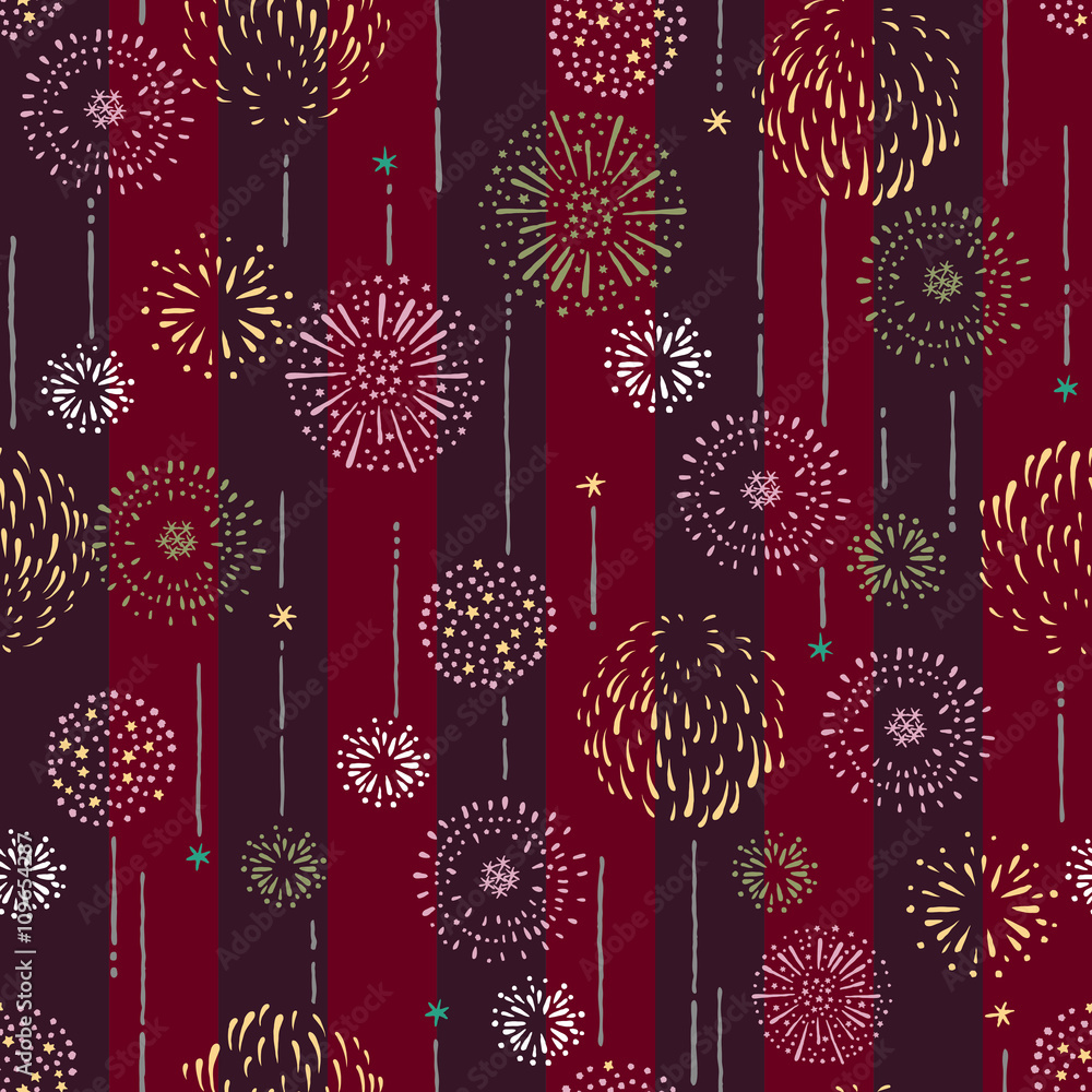 Repeat design / Pattern / Fireworks / Vector illustration Stock ベクター ...