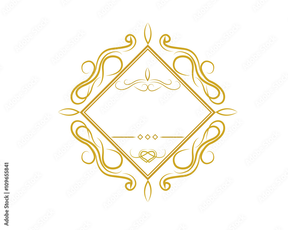 Heraldic Golden Decorative Crest Logo Icon Stock Vector | Adobe Stock