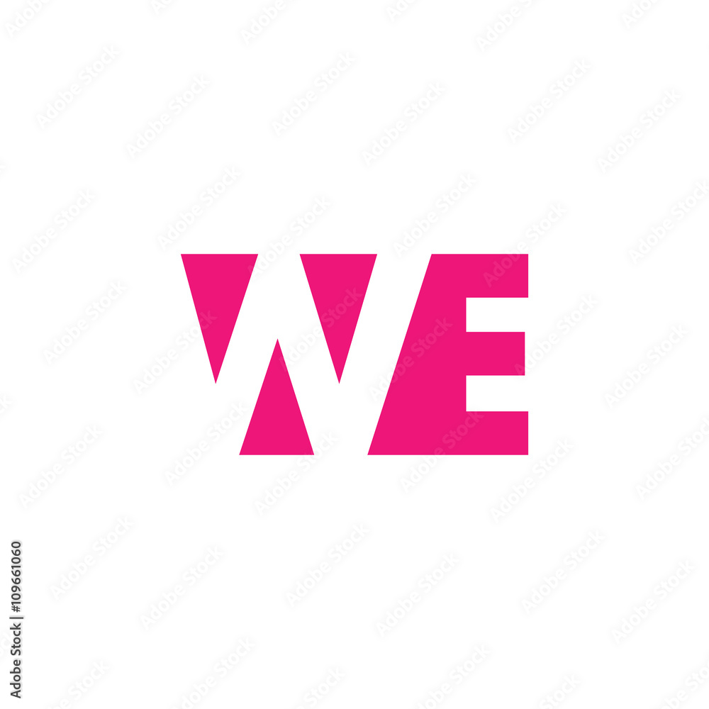 WE Logo. Vector Graphic Branding Letter Element. White Background Stock ...