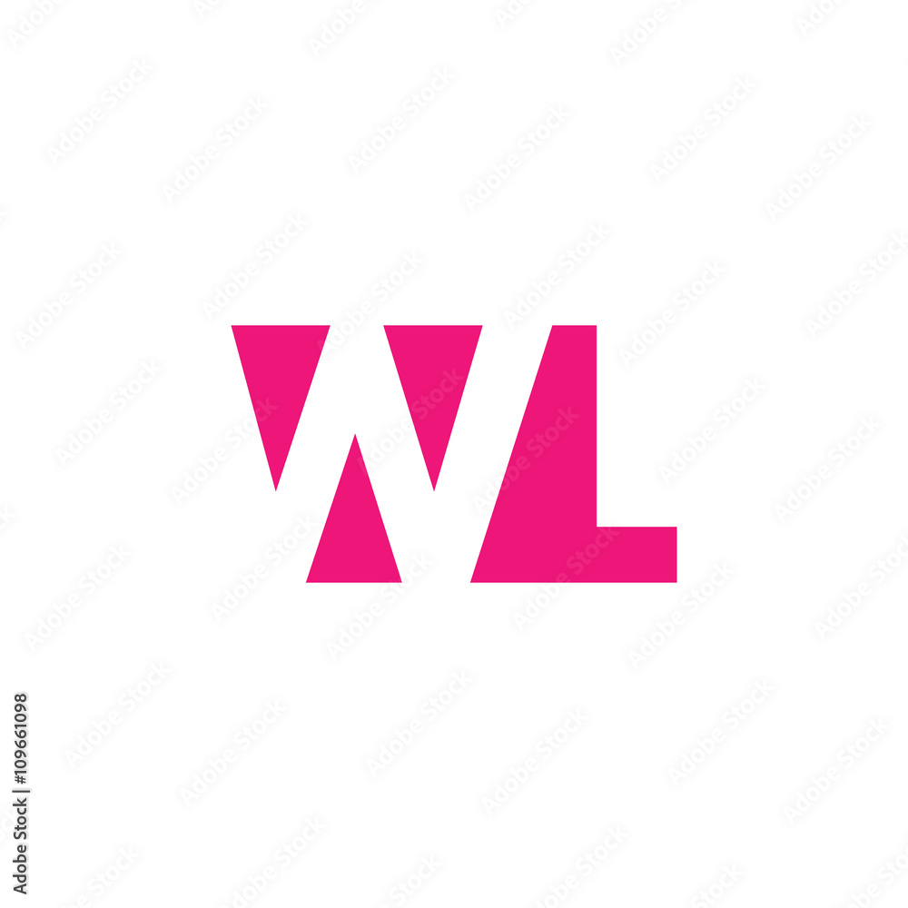 WL Logo. Vector Graphic Branding Letter Element. White Background Stock ...