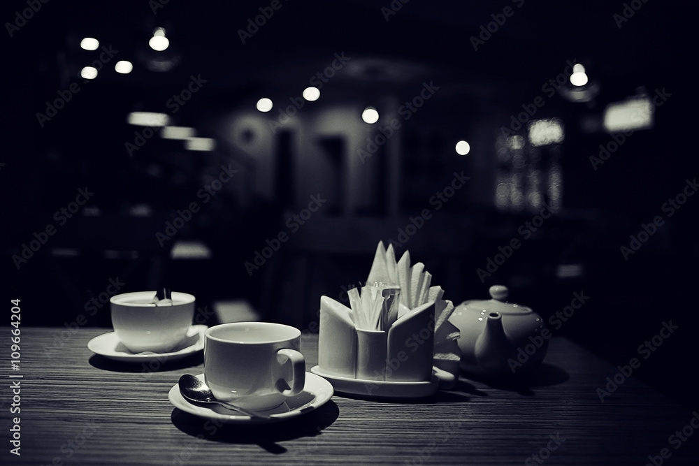 Monochrome still life restaurant Stock Photo | Adobe Stock