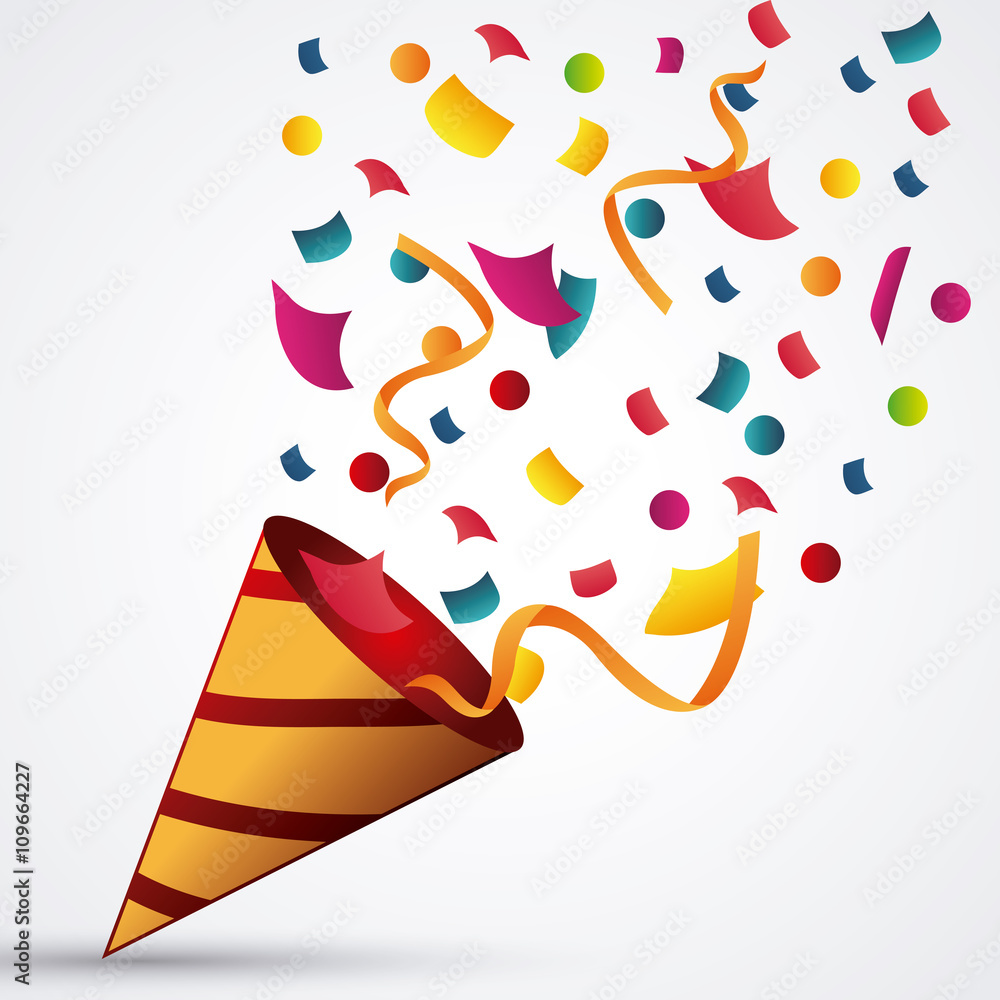 Happy birthday design. confetti icon. celebration concept Stock Vector ...