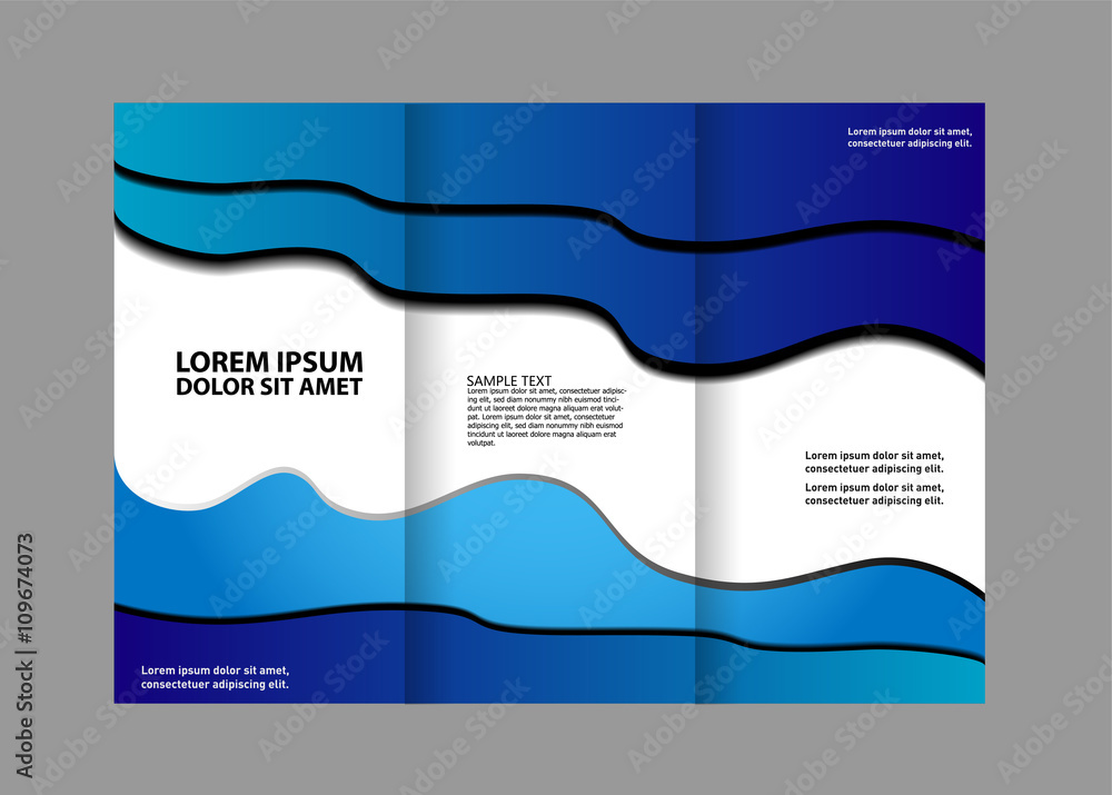 Professional three fold business flyer template Stock Vector | Adobe Stock