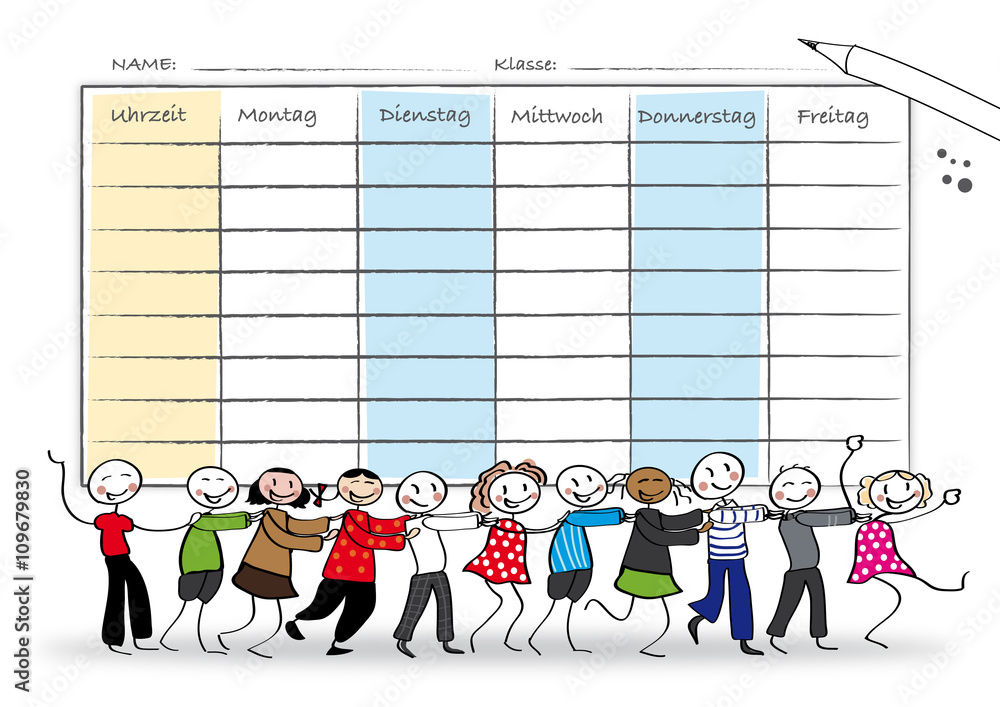 Stundenplan zum ausdrucken Stock Vector | Adobe Stock