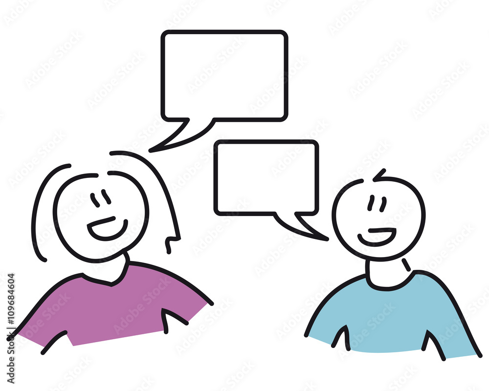 Stickman - talking together Stock Illustration | Adobe Stock