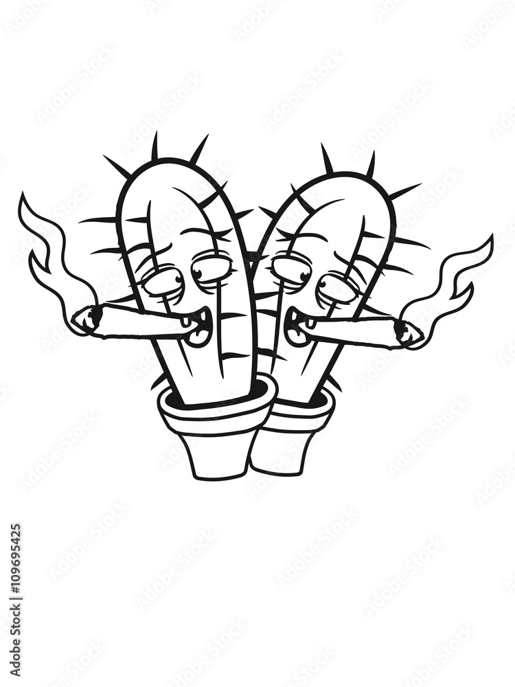 2 friends team cactus pothead weed joint drug smoking hemp cannabis ...