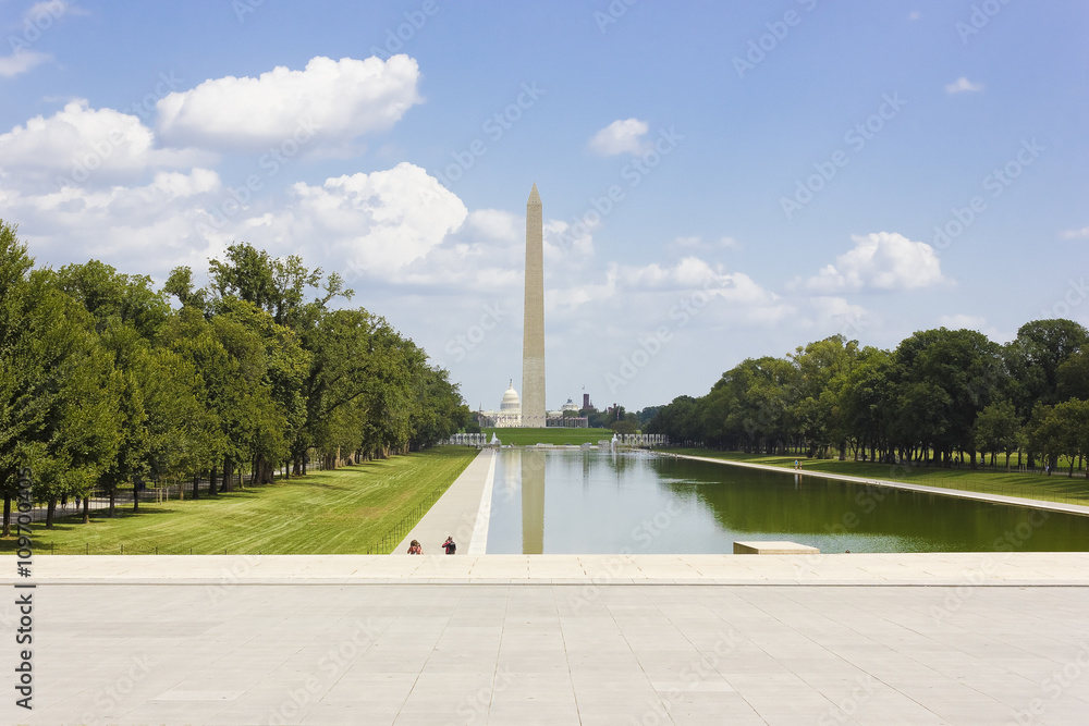 The photograph of Washington DC, looking eastwards along the ceremonial ...