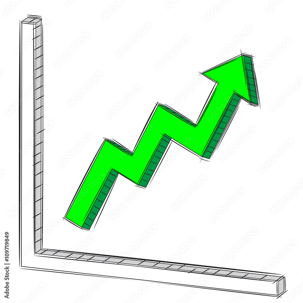 Vector Illustration Doodle of Uptrend Chart and Graph Stock Vector ...