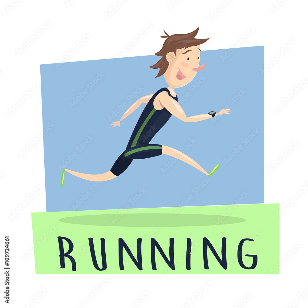 Running Man. cartoon image Stock Vector | Adobe Stock