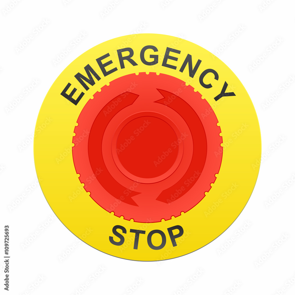 Emergency stop button Stock Vector | Adobe Stock