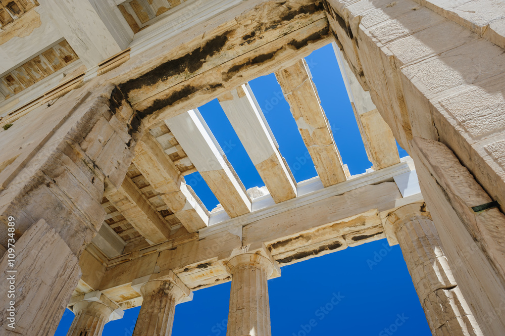 Parthenon columns at sky background Stock Photo | Adobe Stock