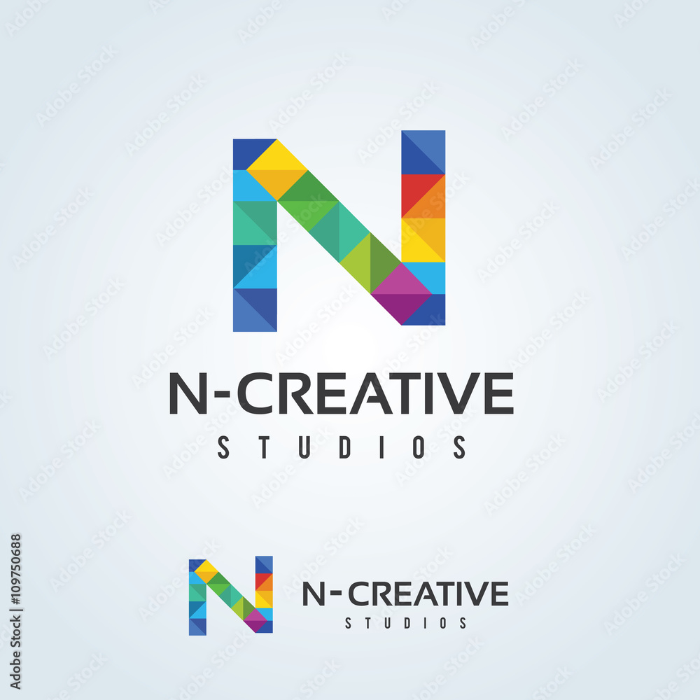 Business corporate letter N logo design vector. Colorful letter N logo ...