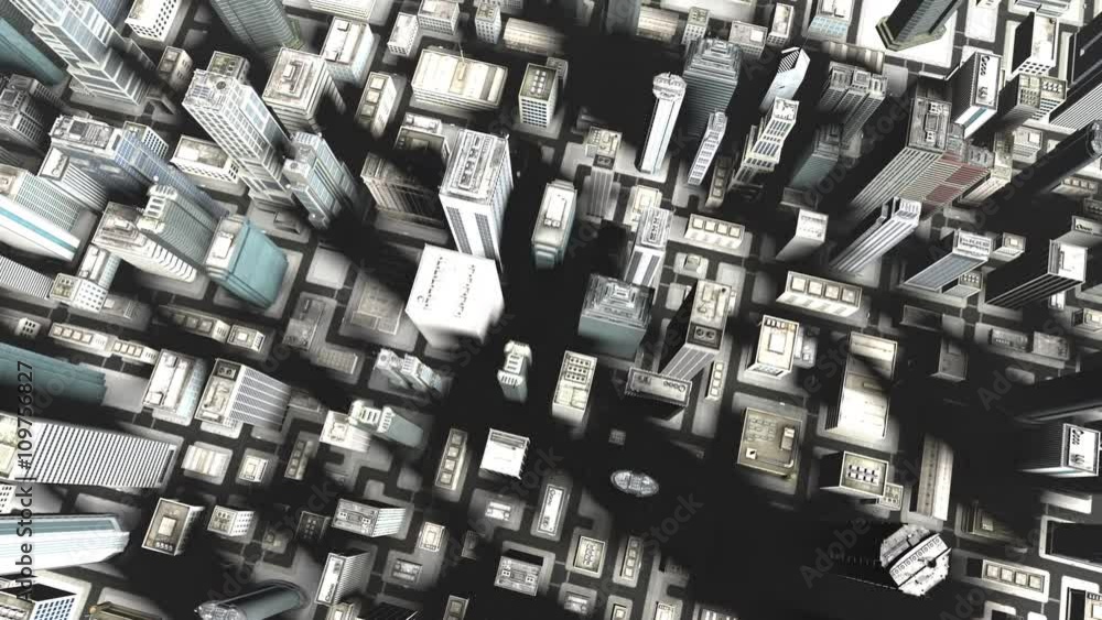 Seamless looping animation of a 3d city skyline daytime Stock Video ...