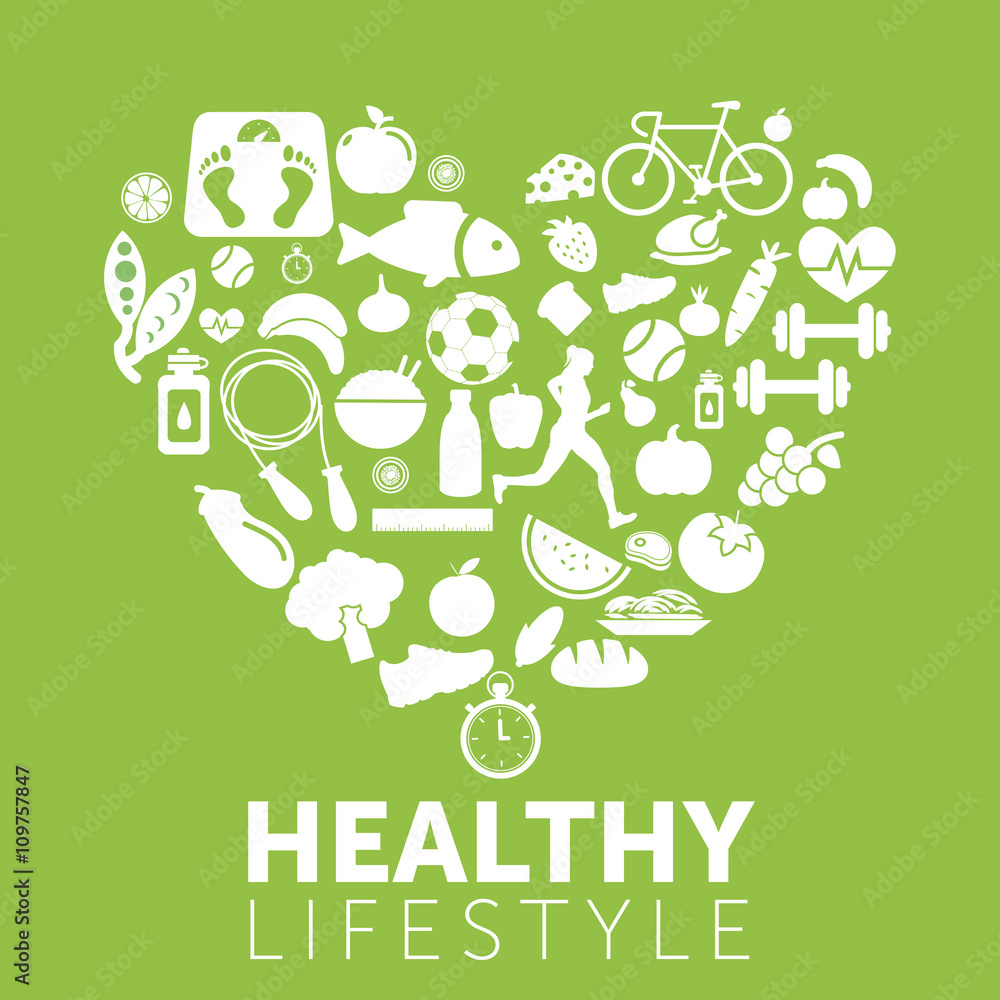 Healthy Lifestyle Background Stock Vector | Adobe Stock