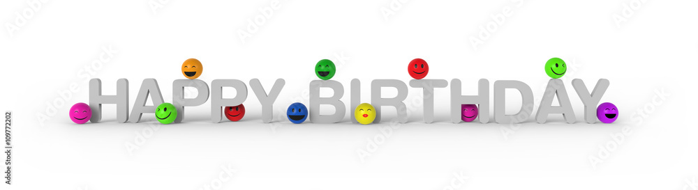 Smileys gratulieren zum Geburtstag Stock Illustration | Adobe Stock
