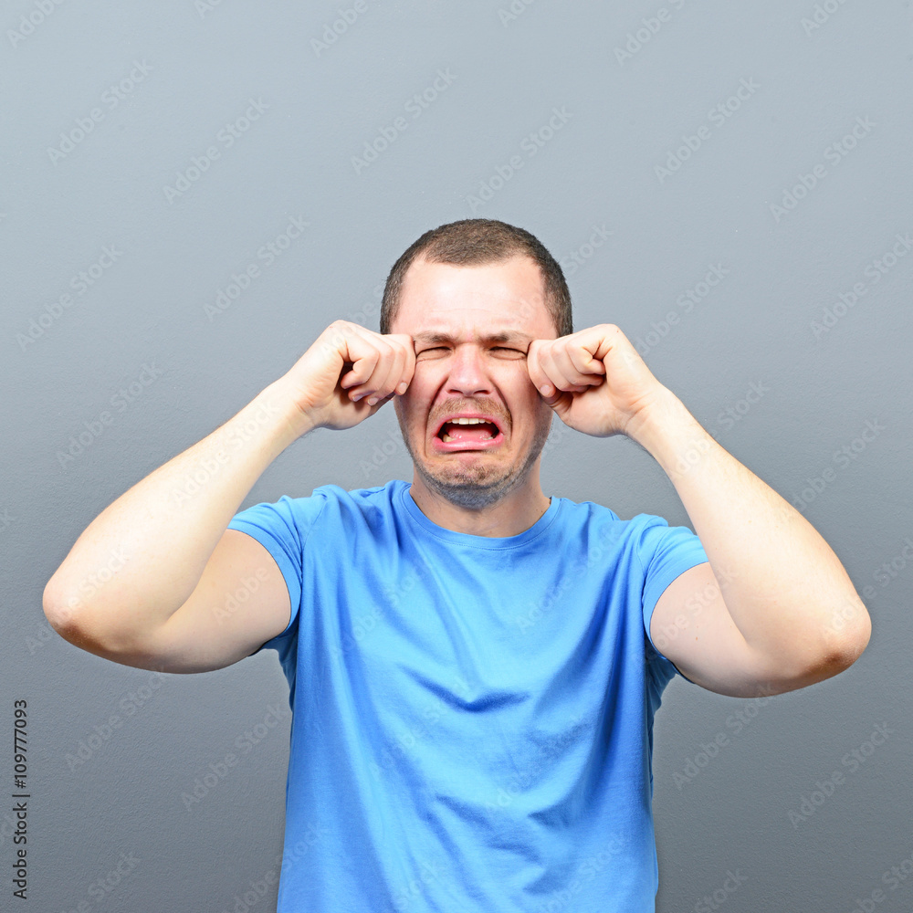 Portrait of a man crying Stock Photo | Adobe Stock