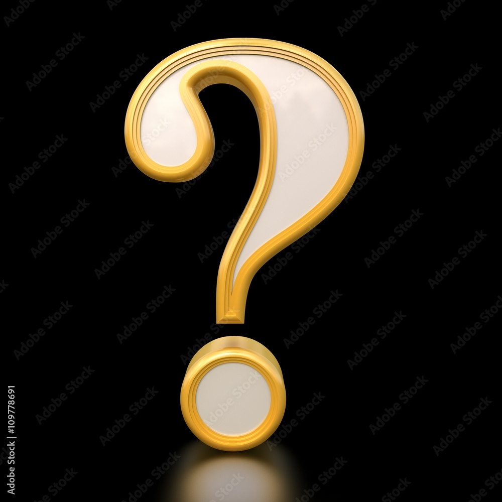 Gold question mark. Isolated on black background. Stock Illustration ...