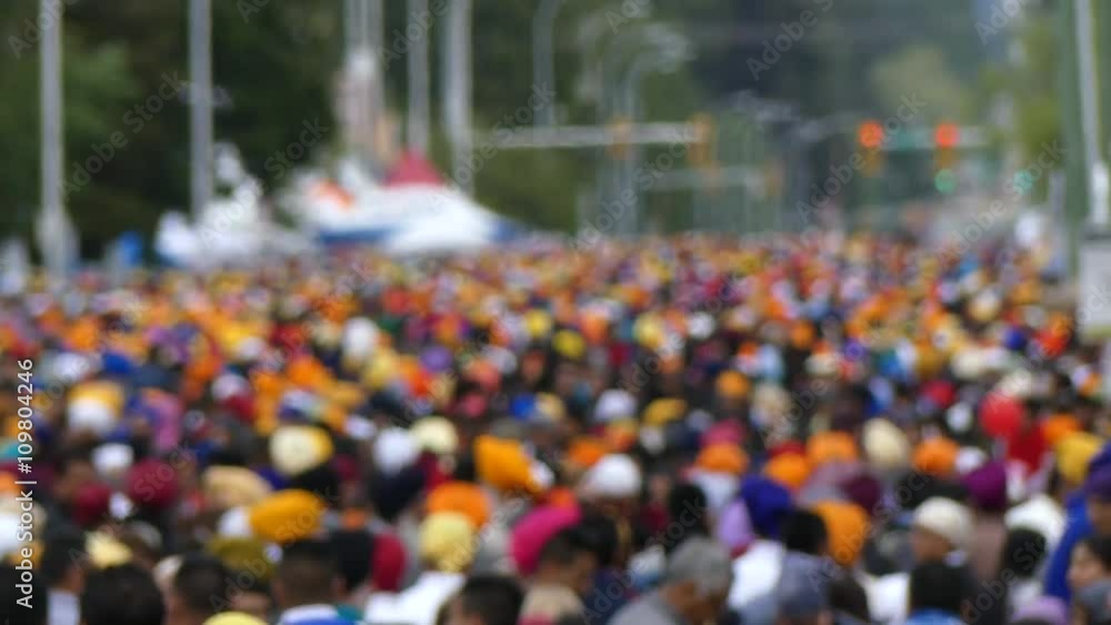 Vidéo Stock Anonymous sikh crowd Vaisakhi parade | Adobe Stock