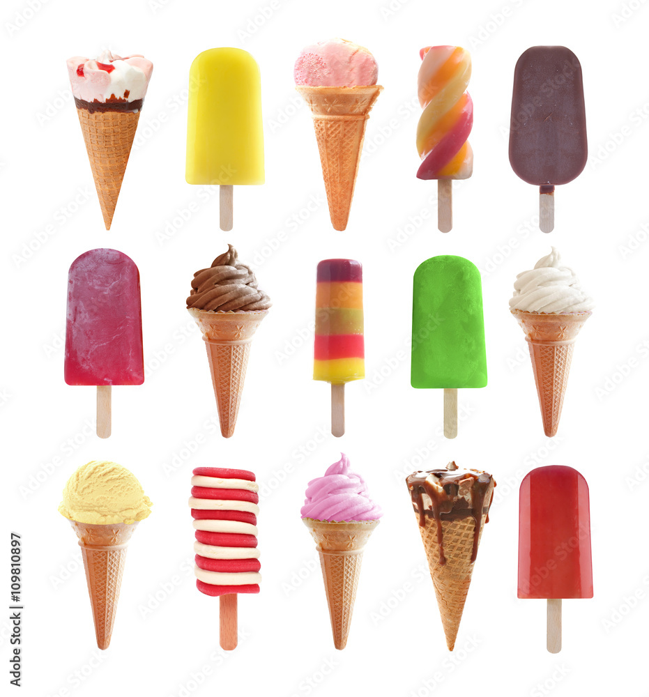 Large collection of ice cream and lollies Stock Photo | Adobe Stock