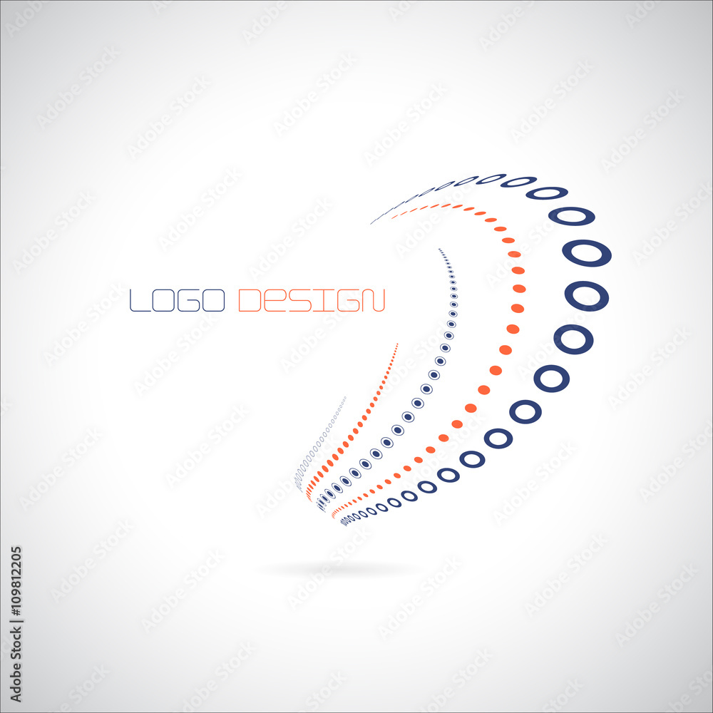 Abstract vector logo design template in blue-red color. Logo flat ...