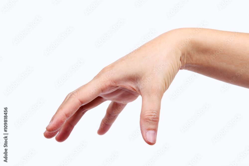 Hand picking object isolated on white background Stock Photo | Adobe Stock