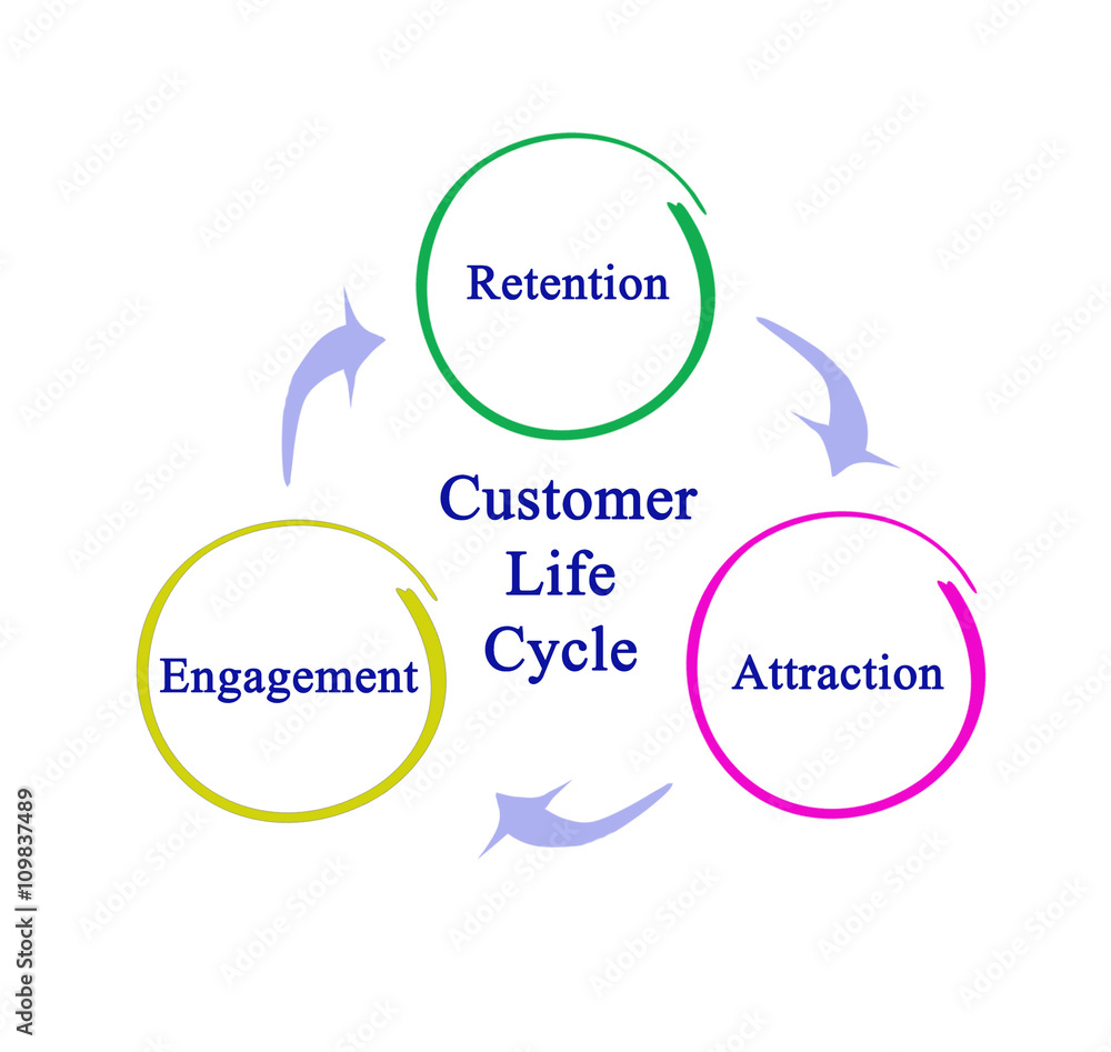 Diagram of Customer Life Cycle Stock Illustration | Adobe Stock