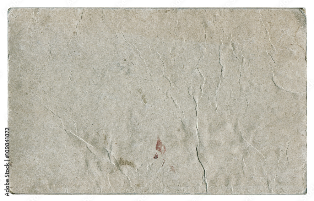 Vintage damaged paper blank isolated on white background. Old texture ...