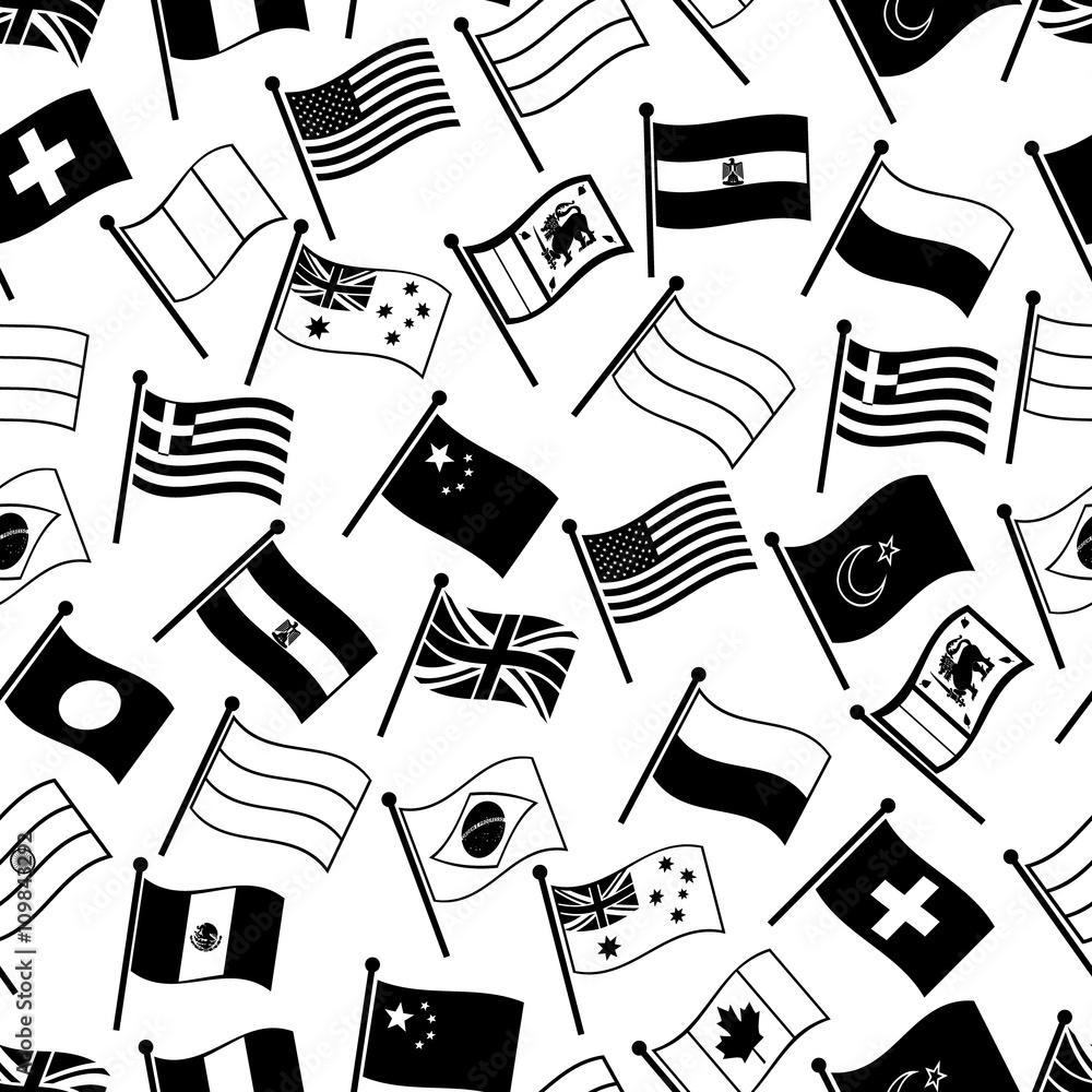 curved flags of different country seamless pattern eps10 Stock Vector ...