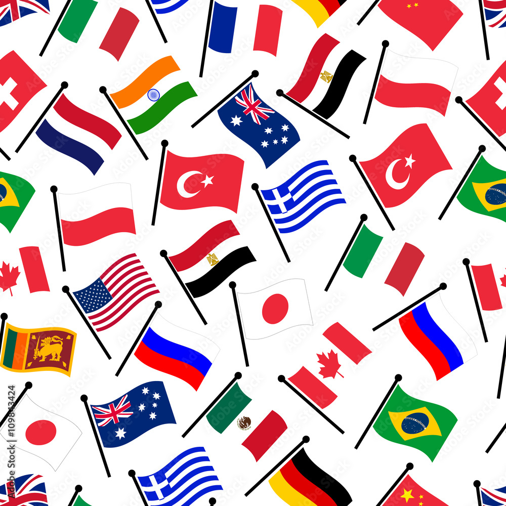 simple color curved flags of different country seamless pattern eps10 ...