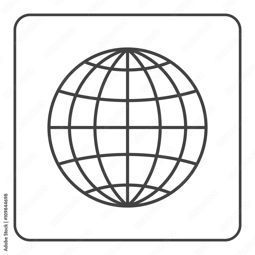 Earth globe icon. Global world sign. Symbol of network, planet ...