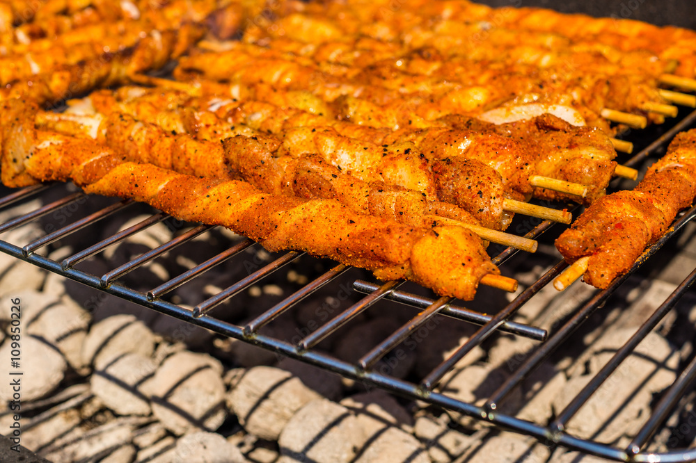 Grillfackeln Grillen Stock-Foto | Adobe Stock
