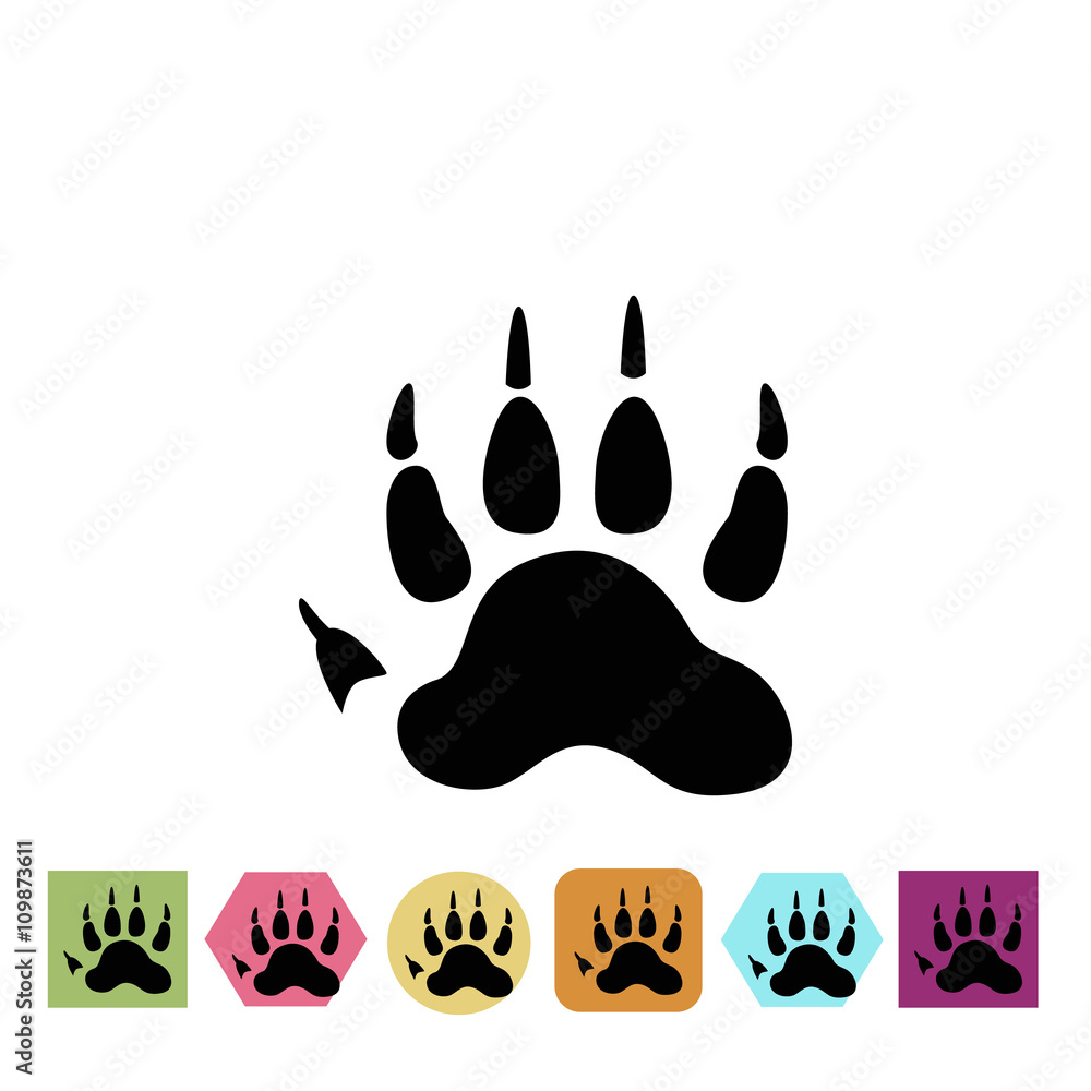 Wolverine paw print icon Stock Vector | Adobe Stock