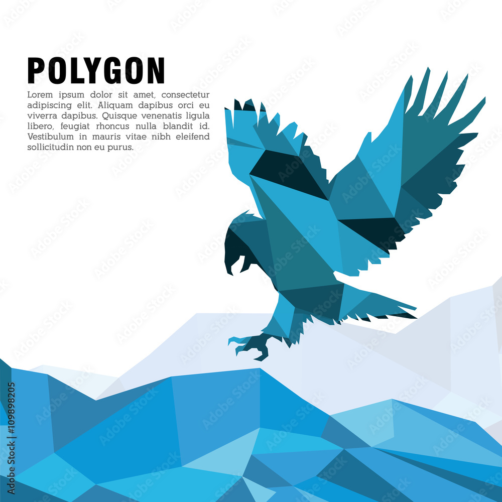 Animal design. Polygon concept. Shape and Origami icon, vector ...