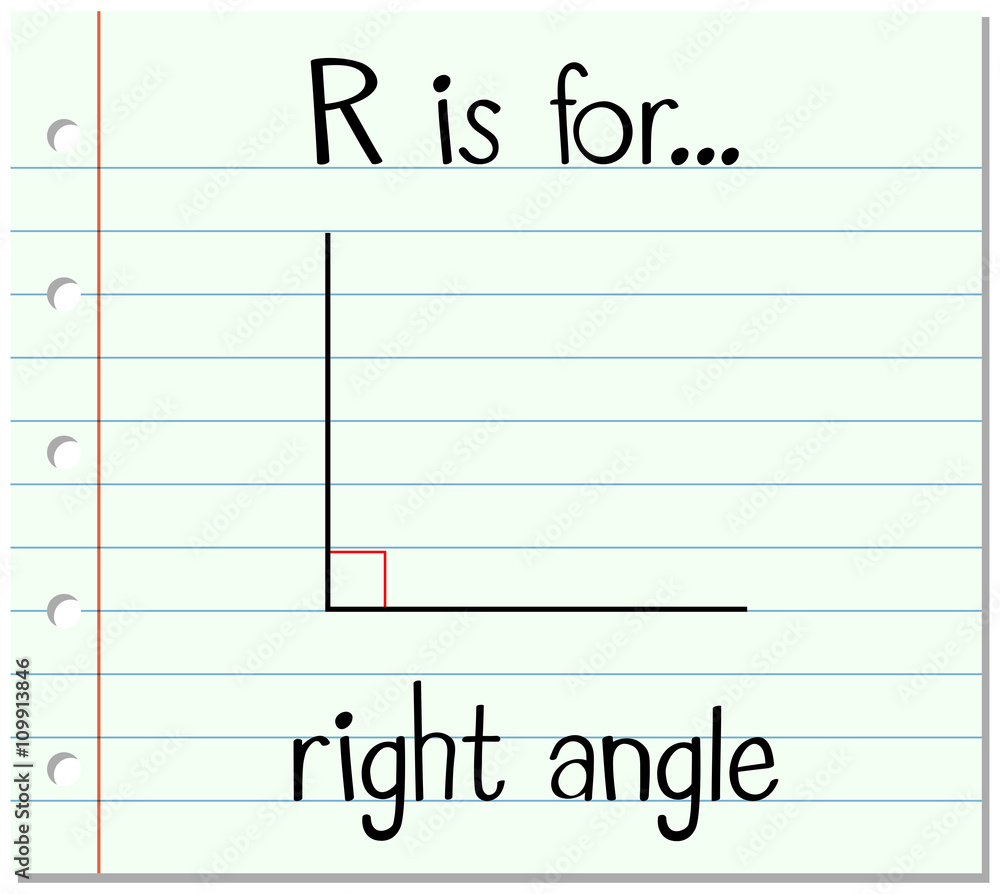 Flashcard letter R is for right angle Stock Vector | Adobe Stock