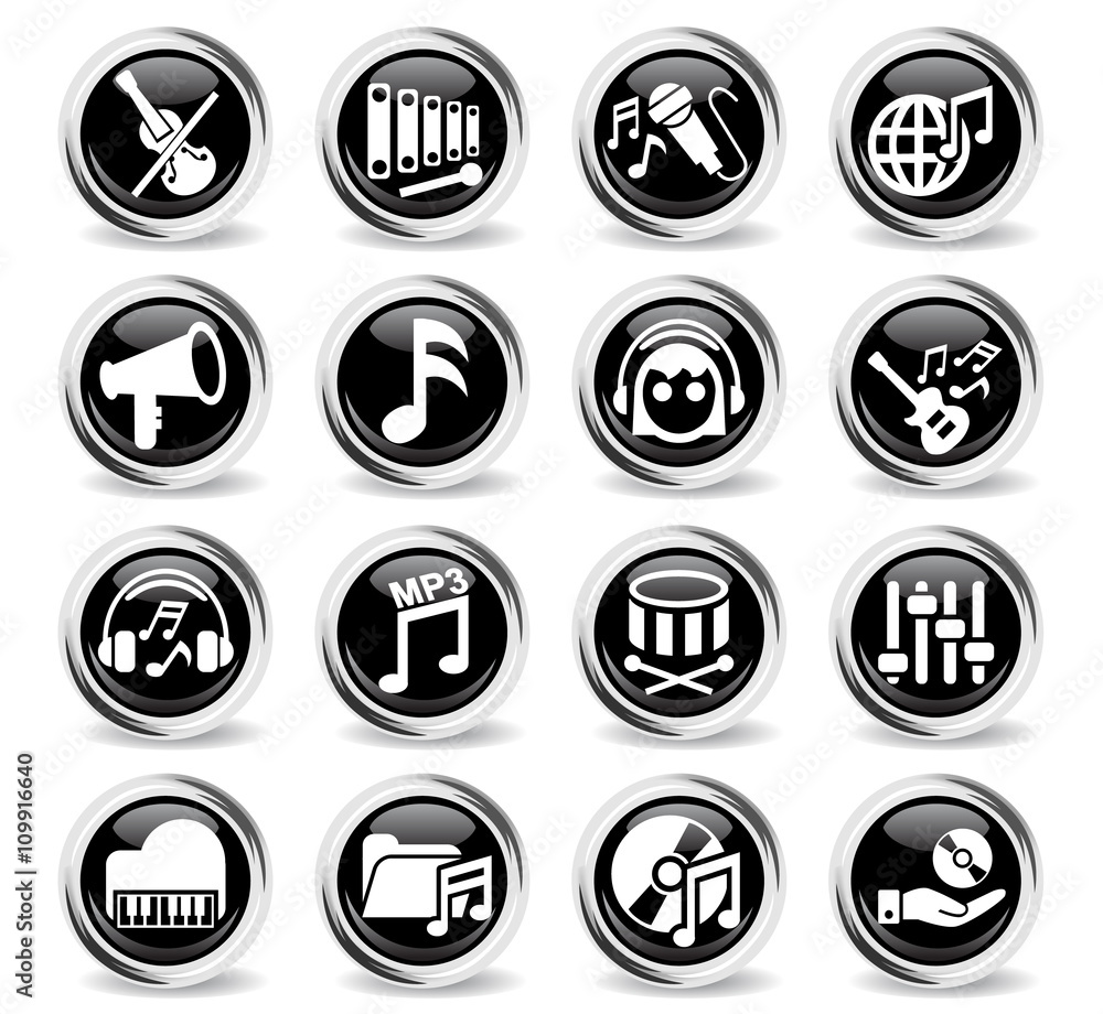 music icon set Stock Vector | Adobe Stock