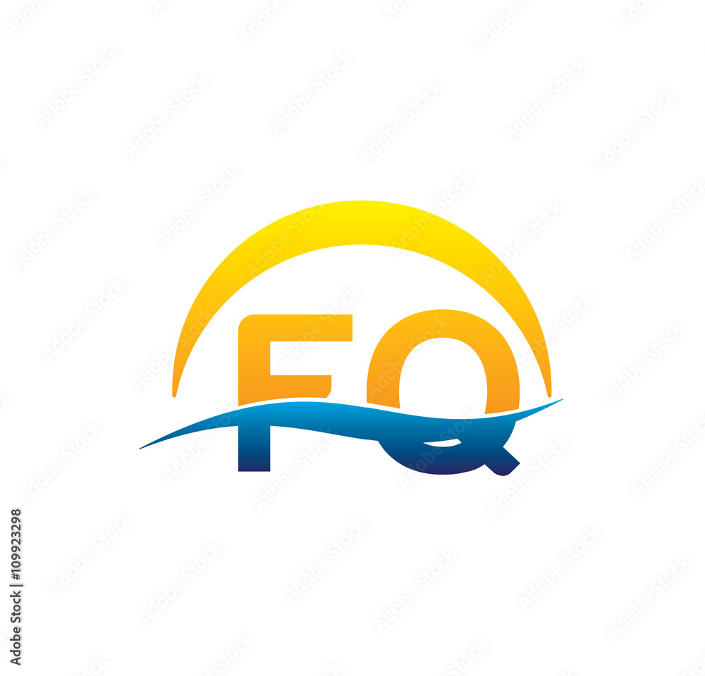 fq initial logo with waving swoosh Stock Vector | Adobe Stock